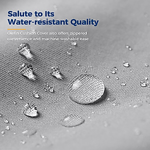 Wisteria Lane Patio Furniture Aluminum Sofa, All-Weather Outdoor 3 Seats Couch, Black Metal Chair with Light Grey Cushions