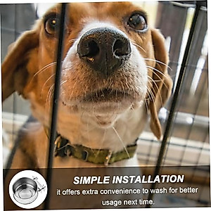 Sosoport Wall Mounted Dog Bowl Dog Bowls with Clamp Holder Small Cat Dishes Bird Feeder Cage Hanging Pet Bowl Puppy Water Bowl Hanging Cage Dog Bowls Kennel Bowls Silver Stainless Steel