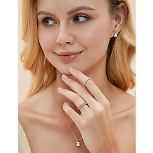 EAMTI 2mm 14K White Gold Plated Wedding Band Cubic Zirconia Half Eternity Stackable Engagement Ring Size 7