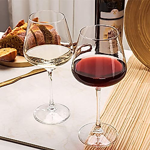 UMEIED 20 Ounce Burgundy Wine Glasses, Long Stemmed Premium Wine Glasses Set of 6, Crystal-clear