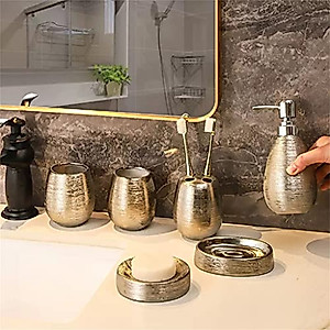 CZDYUF Handmade Retro Ceramic Bathroom Five-Piece Set Wash Bathroom Toilet Supplies Set Wedding Wash Set