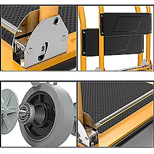 Platform Hand Truck Foldable Platform Truck Thicken Metal Chassis Push Dolly with 4 Wheels for Home Office Transport Hand Truck with Folding Handle Push Dolly for Loading (Color : Green) (Bl