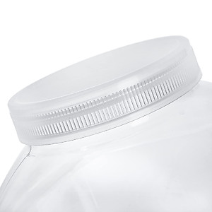 ZOOFOX 2 Pack Clear Plastic Jars, 1.5 Gallon Square Plastic Containers with Screw-On Lids, Refillable BPA Free Empty Plastic Jars for Kitchen & Household Storage of Dry Goods, Peanut, Candy and More, Airtight Food Storage