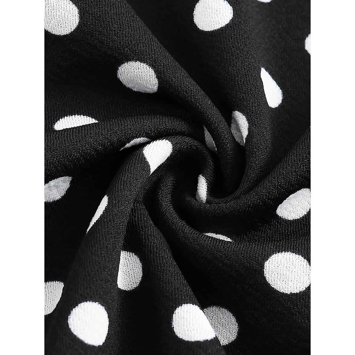 YATHON Women's Vintage Ruffle Floral Flared A Line Swing Casual Cocktail Party Dresses (S, YT001-Black Dot)