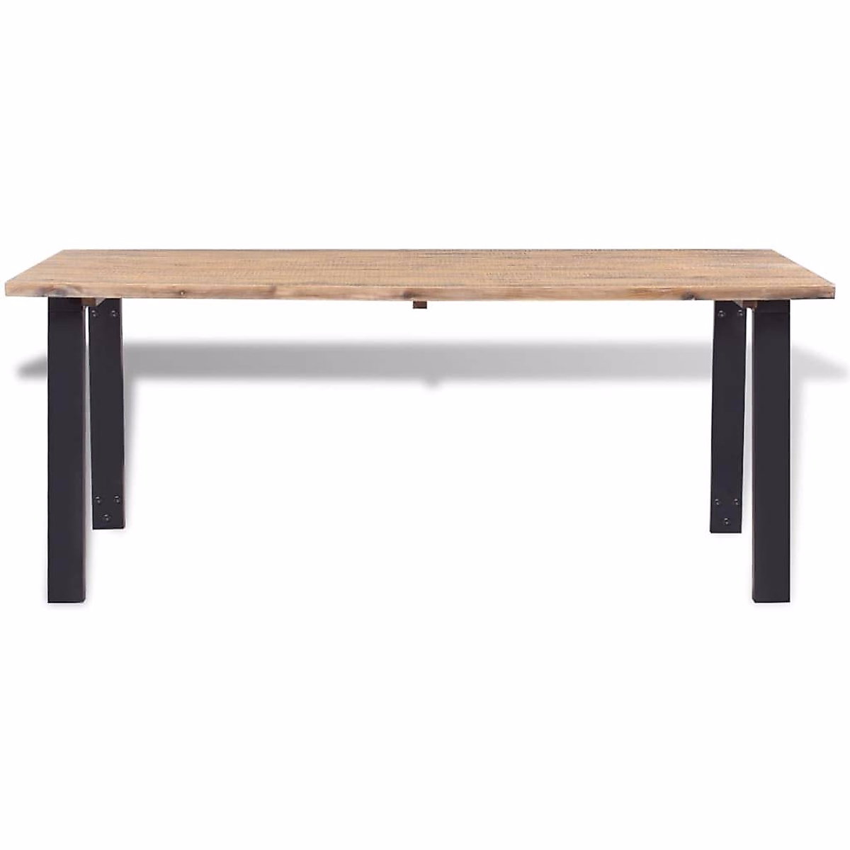Daonanba Moderne Industrial Wood Dining Table Rectangular with Powder-coated Metal Leg 66.9"x35.4"