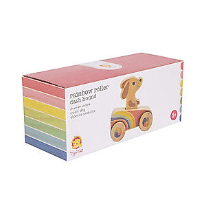 Tiger Tribe Rainbow Roller Dash Hound Rolling Wooden Car with Soft Grip Wheels - Ages 12 mo+ - 91002