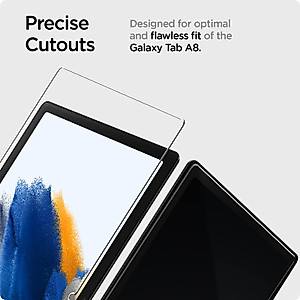 Spigen Tempered Glass Screen Protector [GlasTR Slim] Designed for Galaxy Tab A8 (2022) [9H Hardness/Case-Friendly]