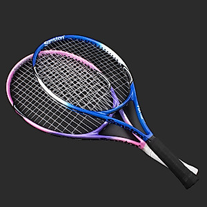 Senston 23 inch Tennis Racket for Kids 2-Pack Boys Girls Tennis Racquets Kids Complete Tennis Set with Balls Pink+Blue