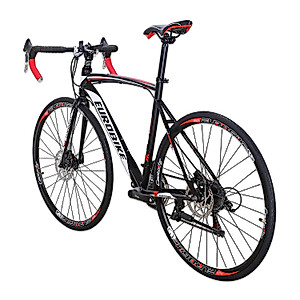 EUROBIKE YH-XC550 Road Bike for Men 54cm Frame Bicycle 700C Wheels Aluminium Rims 21 Speed Dual Disc Brake Commuter Bikes (30mm Rims)