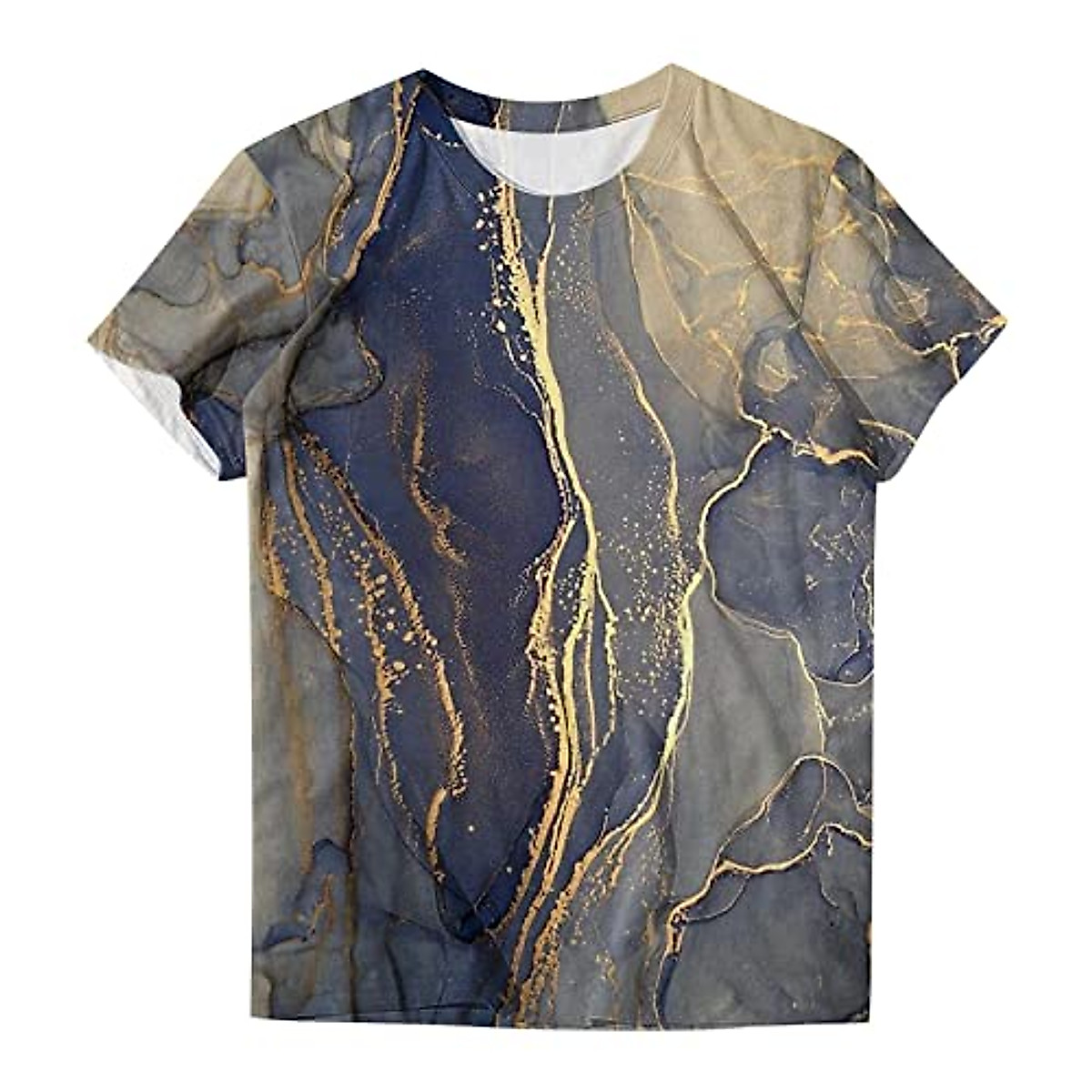 Womens Color Block Crewneck Shirts Short Sleeve Casual Tops Tee Comfy Summer Ombre T-Shirts Trendy Blouses Outfits 2023