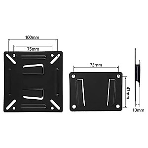 Wall Hung TV Bracket, 24in TV Wall Mount Bracket for Most 12-24 inch LCD, LED and Plasma TV, Mount with Large Loading Weight and SPCC High Strength Steel Plate（Aluminium Alloy）
