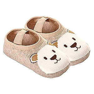 QandSweat Baby Toddler Non-skid Socks Little Girls Cute Cartoon Floor Socks 9-36 Months (Cartoon 8 Pairs)