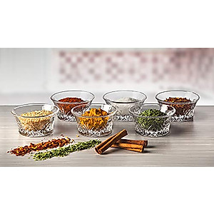 Godinger Bowl Set - Mini Crystal Prep, Dip, Dessert, Bar Dish Bowls - Set of 6, 2oz