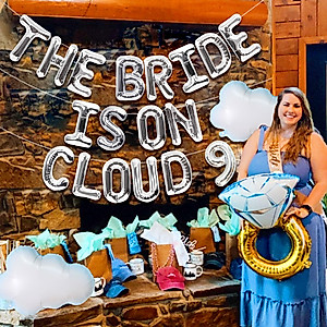 LaVenty Bride is on cloud 9 Balloons Bride is on cloud 9 Banner Decoration Backdrop The Bride Is On Cloud 9 Bachelorette Decoration