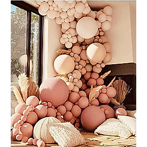 Woaipati Balloon Arch Garland Kit,Double-Stuffed Blush Nude Apricot Party Balloons Decoration Set for Retro Boho Wedding Baby Shower Bridal Engagement Anniversary Graduation Birthday Decorations