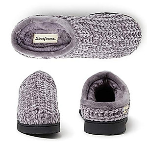 Dearfoams Women's Chenille High Vamp Clog Slipper, Excalibur, Medium