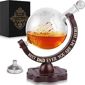 Fathers Day Gift for Dad from Daughter Son - Gifts for Dad, BEST DAD EVER 850ML Whiskey Globe Decanter - Dad Birthday Gift, Dad Gifts, Unique Gift Ideas for Dad - Fathers Day Dad Presents from Kids
