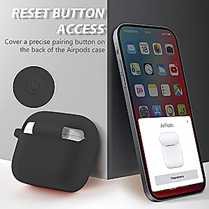 ORIbox Silicone Case for AirPods Pro, Cover Silicone Protective Case Skin for Apple Airpods Pro (Front LED Visible) ，Black