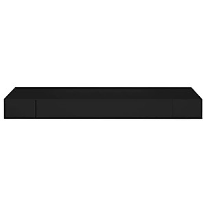 VanTook Floating Shelf with a Drawer, 31.5 Inch MDF Wall Mounted Shelves Wall Shelves Display Rack for Storage Organizer, Bedroom, Bathroom, Living Room, Kitchen, Laundry Room, Black