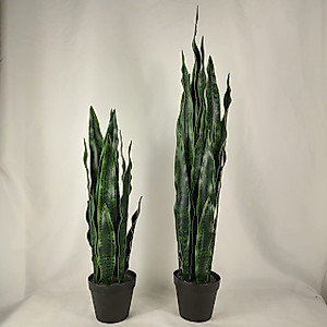 Ailimama Artificial Snake Plant 27 in Green Fake Sansevieria , Perfect Faux Plants for Home Garden Office Store Decoration