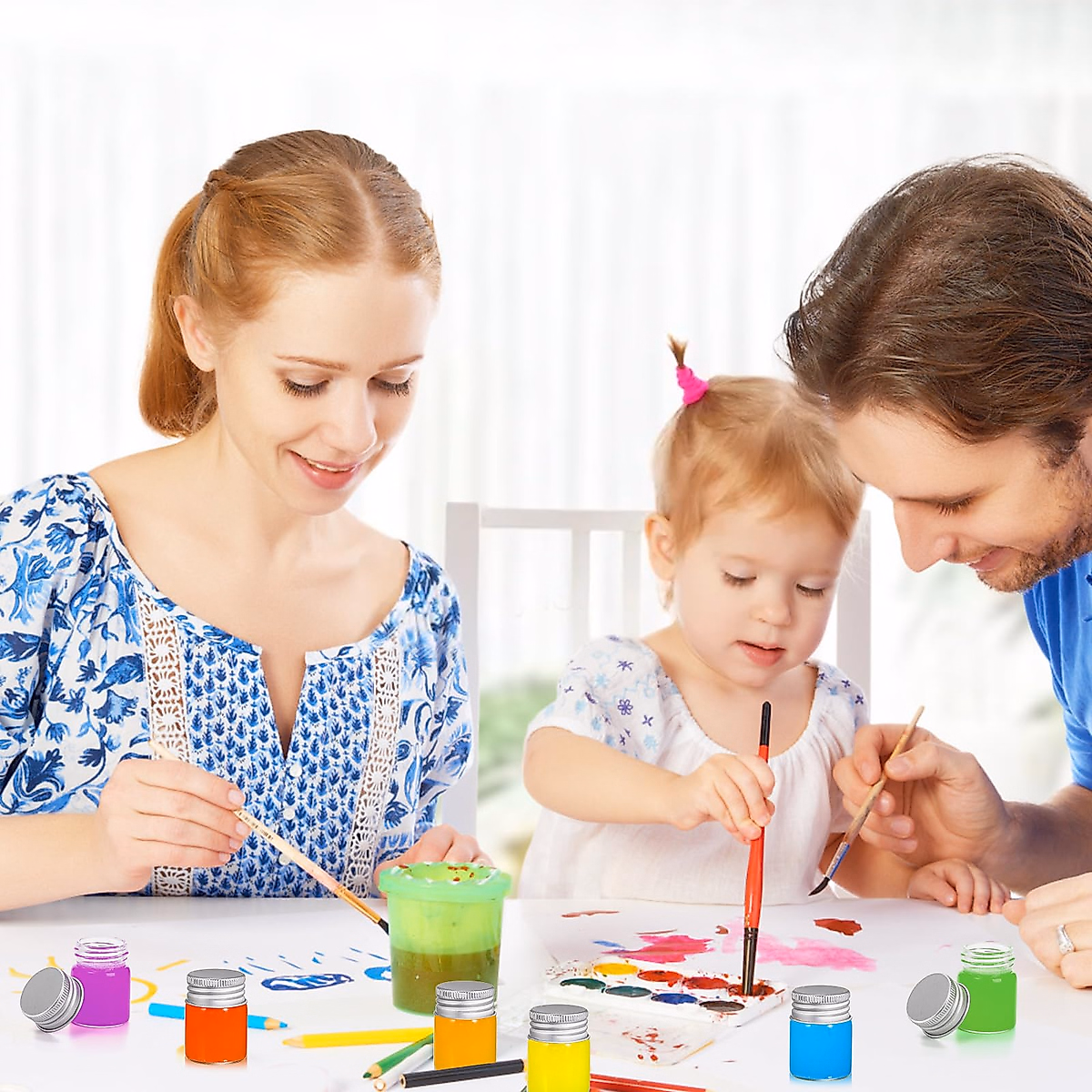 Coloch 36 Pack 15ml Empty Glass Jars with Screw Aluminum Caps, 0.5Oz Mini Cosmetics Container Jar Glass Paint Jar Refillable Glass Oil Vials Test Bottles for Cosmetics, Chemicals, Decoration