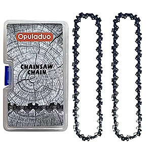 Opuladuo 2PC 8 Inch Chainsaw Chain, 8" Replacement Chain for Black & Decker LPP120, LPP120B Pole Saw and More - 3/8" - .043" - 34 Drive Links