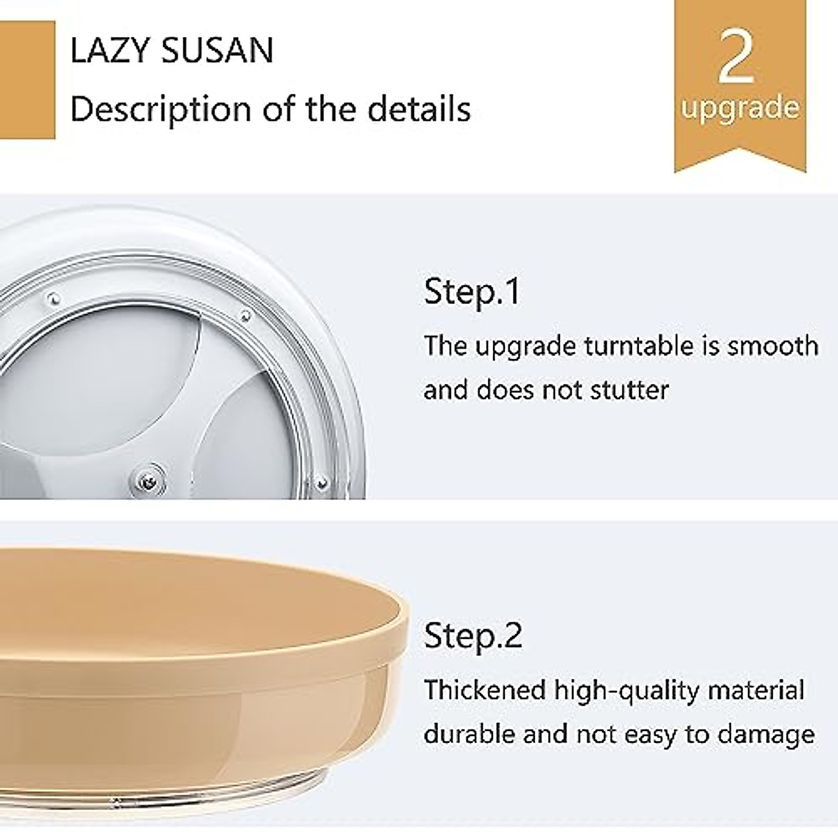Sysmashing Lazy Susan Turntable Plastic Spinner for Kitchen,Bathroom,Pantry,Fridge etc,Fully Rotating Organizer for Food,Two Colors 9.8 inches Round 2pcs,2pcs Bamboo Charcoal Fiber Dishcloth