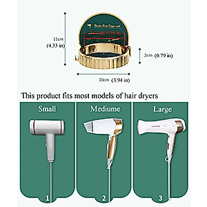 CARURLIFF Hair Dryer Holder Wall Mounted Ring Plastic Blower Rack Bathroom Adhesive Wall Holder for Dryer (Green)