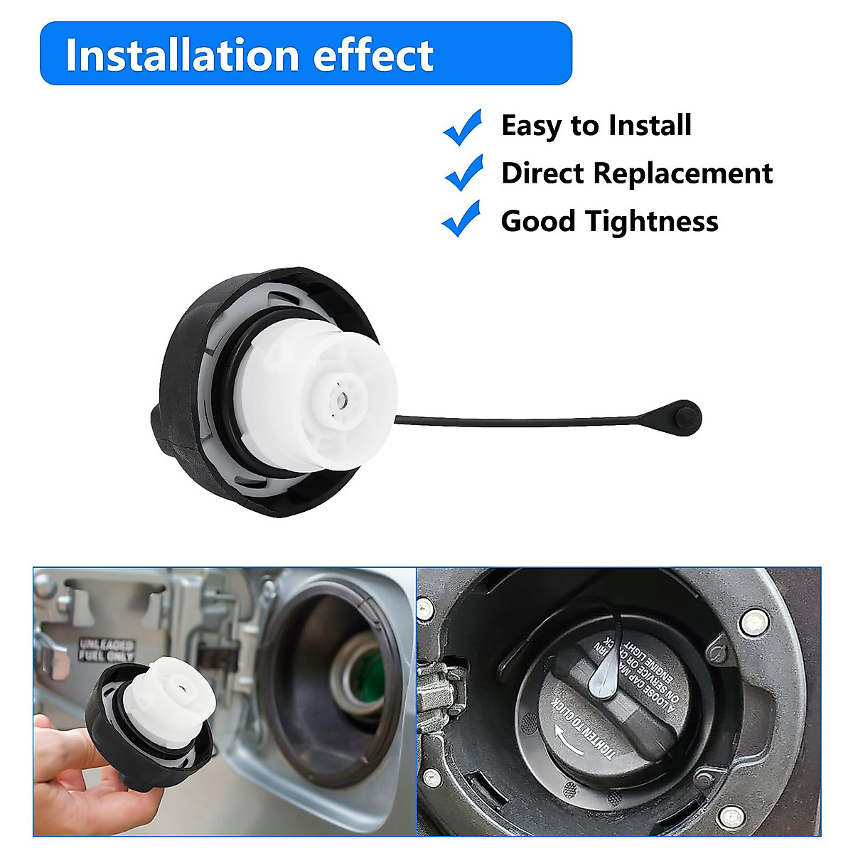 Gas Cap Replacement for 2003-2018 Jeep Wrangler JK Gas Cap 2003 2004 2005 2006 Jeep Wrangler TJ Fuel Cap Replace 52030387AA 52030387AB 52100552AG Fuel Tank Filler Cap