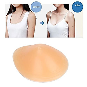 Silicone Breast Form, Mastectomy Prosthesis Concave Bra Enhancer Inserts Crossdress Transvestite Prosthetic Cancer Support Teardrop Shape Pad for Women Fake Boobs Cosplay Transgender Crossdressers