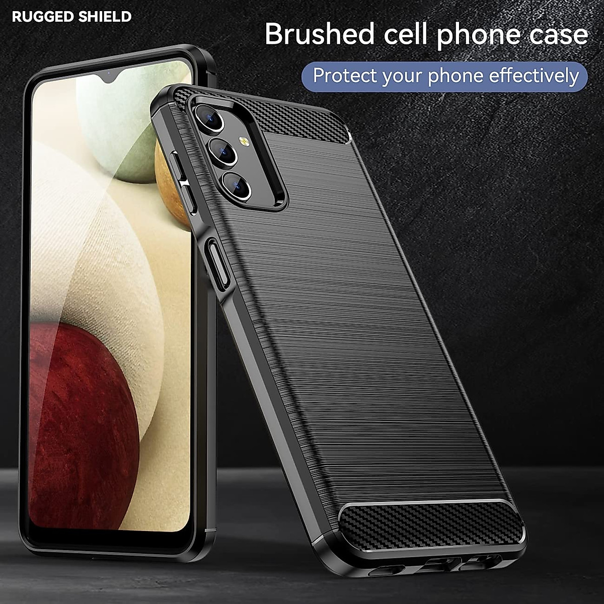 Koarwvc Phone Case for Galaxy A13 4G Case, Samsung A13 5G SM-A135U SM-A135M Case Carbon Fiber Shockproof Rugged Shield Anti-Scratch Soft TPU Back Cover Cases for Samsung Galaxy A13 4G / A13 5G (Black)