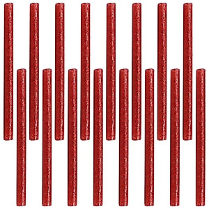 FOCMKEAS 16 PCS Mini Hot Glue Sticks 0.27" Dia. x 3.94" Long Hot Melt Glue Gun Sticks All Purpose Adhesive for Multi-Temp Hot Glue Gun Glue DIY Work， Glitter Red