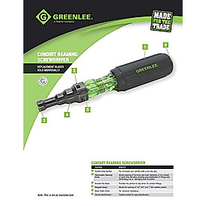 Greenlee 9753-11C Conduit Fit Scrwdrvr, 1/2, 3/4, 1EMTx2-1/2