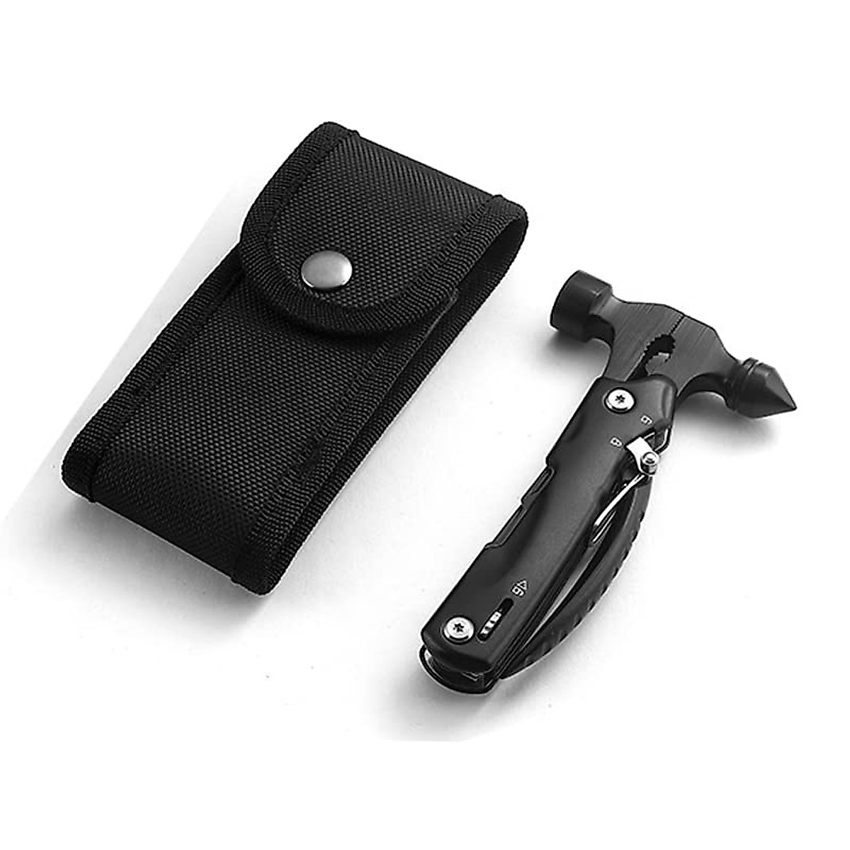 Hammer Multitool with Knife Saw, Wire Cutter, Pliers, Sheath for Fishing, Camping and Survival