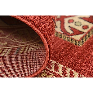 Unique Loom Fars Collection Area Rug - Pasadena (8' Square, Rust Red/ Black)