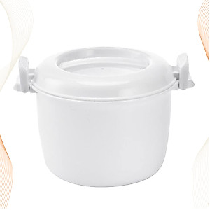 BESTonZON Microwave Rice Cooker Microwave Pressure Cooker Microwave cookware for Rice Microwave Cooker Bowl Insulated Round Lunch
