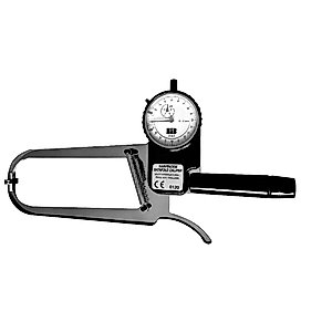 Harpenden Skinfold Caliper with Calibration Dowel, Wood Case, and Instruction Manual with Charts to Measure and Calculate Body Fat Percentage - 0.2 mm Accuracy, Scientific