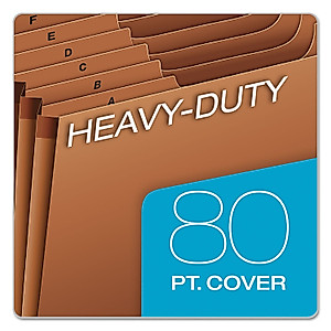 Pendaflex Heavy Duty Expanding File with Extra-Thick Cover, Tyvek Reinforced Edges, 21 Pockets, A–Z Tabs, Elastic Cord Closure, Letter Size (R117ALHD)