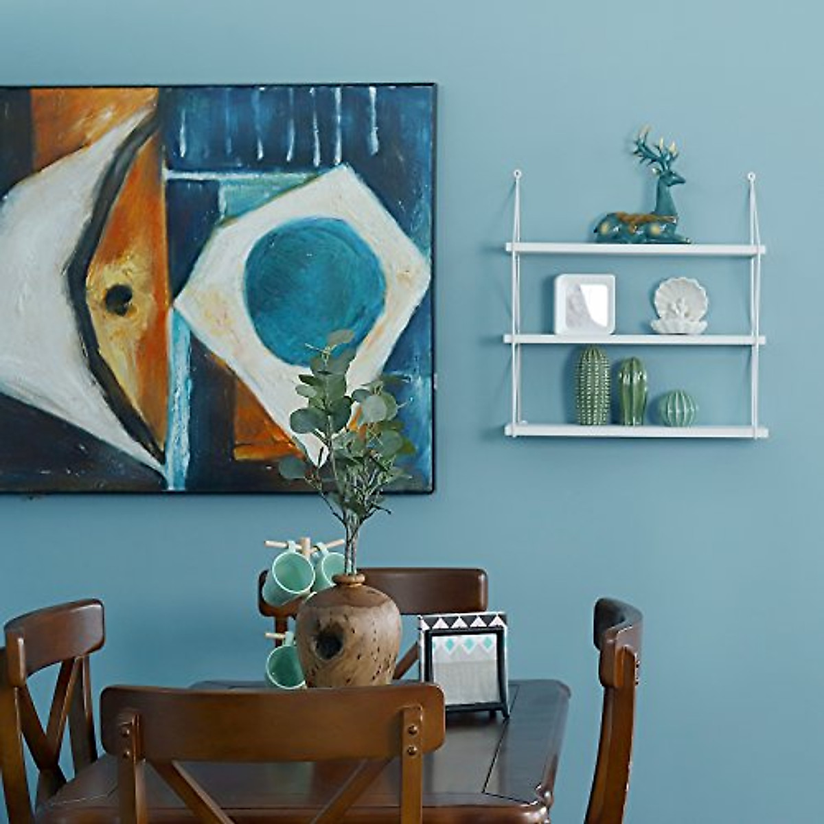 WELLAND 3-Tier Display Wall Shelf Storage Rack Wall Rack Holder Rack, White