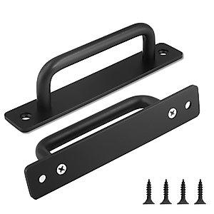 Cionyce 2 Pack Barn Door Pulls 5 inch Garage Handles Long Base Handle Pull for Shed, Gate with Mounting Screws(128mm,2 Pack)