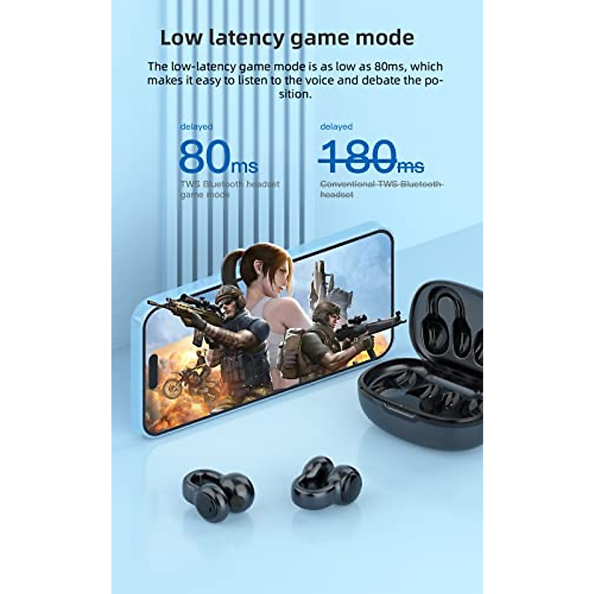 Open Ear Headphones,Sport Earbuds,Sport Headphones,Open Earbuds,Wireless Earbuds Mini for Cycling Driving, Open earplugs, Running Earbuds