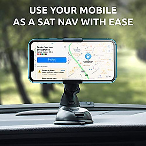 Olixar Windshield Phone Mount for Car - Easy to Use & Install Dock & Go - Very Sturdy Even on Bumpy Roads - Universal - Black