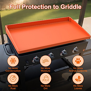 BANGIE Griddle Cover Mat for Blackstone 36 Inch Griddle Accessories - Full Wrap-Around Protection Silicone Mat for Griddle - Food Grade Silicone Grill Mat - ORANGE