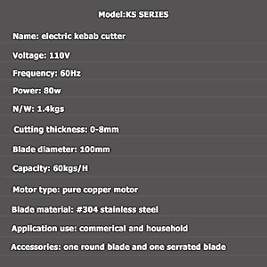 Commercial Turkish Kebab Slicer With 2 Blade 80w Electric Kebab Knife Gyro Shawarma Cutter 60kgs Per Hour (Silver(110V))