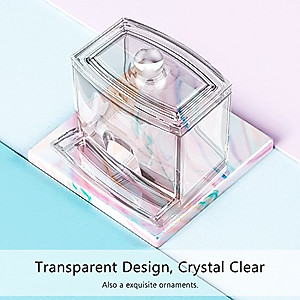 Luxspire Cotton Swab Holder, Acrylic Q-Tip Storage with Lid 7 oz, Clear Cotton Ball Swab Holder Cotton Bud Storage Box, Cosmetics Makeup Storage Holder Box Bathroom Containers Organizer