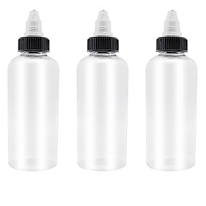 XYSMZM 3 Pcs Dispensing Bottles, 8oz Plastic Boston Squeeze Bottles with Twist Top Cap