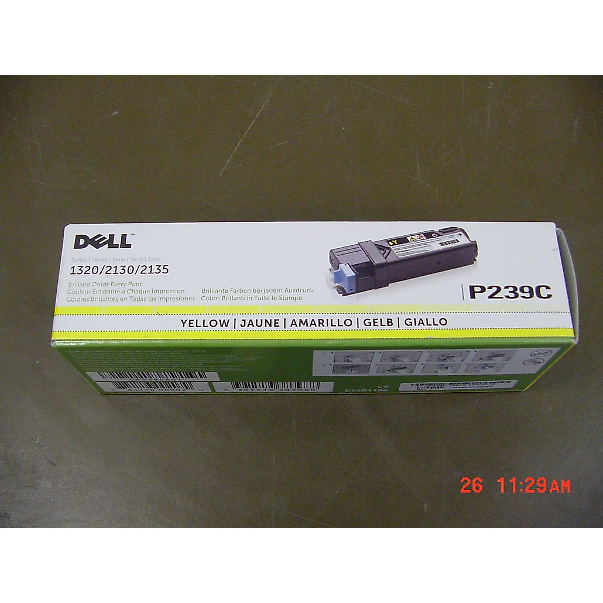 Dell Computer P239C Yellow Toner Cartridge 1320c/2135cn/2130cn Color Laser Printer