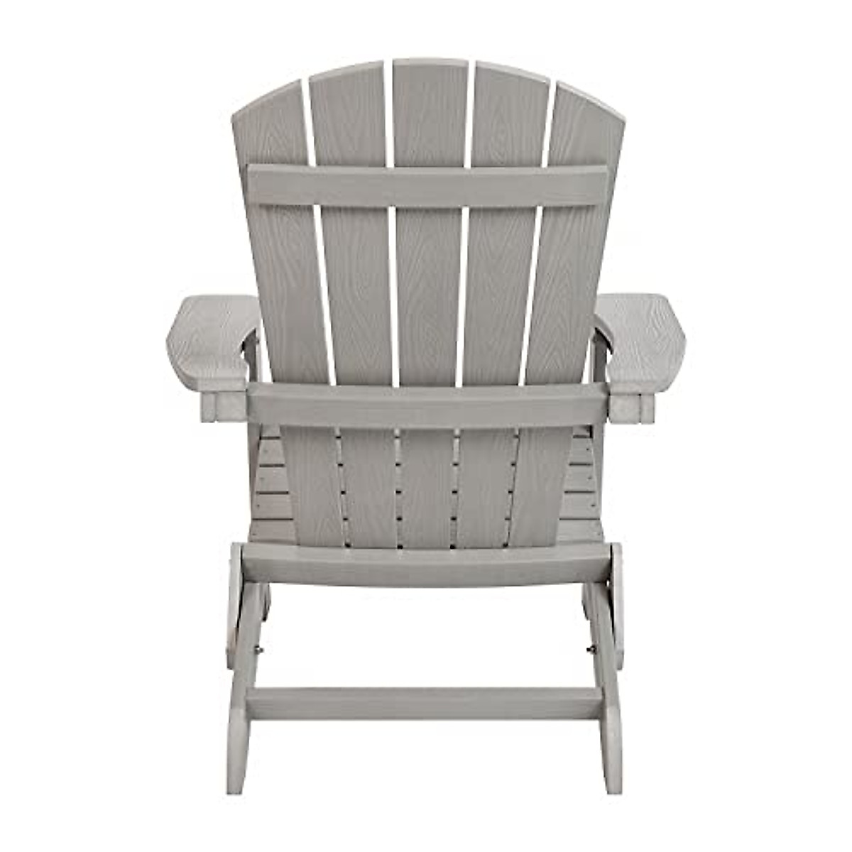 Flash Furniture Charlestown Commercial Folding Adirondack Chair - Gray - Poly Resin - Indoor/Outdoor - Weather Resistant