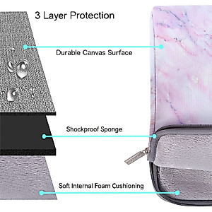 MOSISO Laptop Shoulder Bag Compatible with MacBook Air/Pro, 13-13.3 inch Notebook, Compatible with MacBook Pro 14 inch M3 M2 M1 2023-2021, Canvas Cross Grain Marble Carrying Briefcase Sleeve