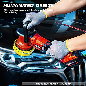 IRONFIST Cordless Orbital Polisher for Milwaukee M18 Battery, Car Polishing Waxer Machine 6inch work disk with brushless motor 6 speeds 750-6800RPM, (No Battery)